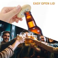 China Blank Round Sublimation Wooden Magnetic Beer Bottle Opener for sale