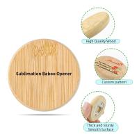 China Blank Round Sublimation Wooden Magnetic Beer Bottle Opener for sale