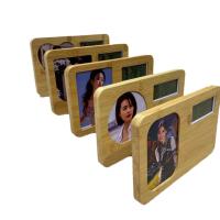 China DIY Blank Desktop Sublimation Wooden Photo Frame Digital Clock for sale