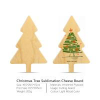 China Christmas Tree Shape Blank Pizza Breads Wooden Food Tray Wood Sublimation Cheese Chopping Board for sale