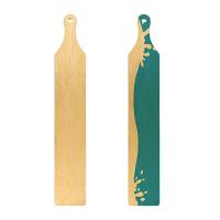 China Custom Wooden Narrow Rectangle Long Serving Tray Bread Sushi Food Blank Sublimation Cheese Board for sale