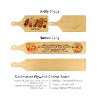 China Custom Wooden Narrow Rectangle Long Serving Tray Bread Sushi Food Blank Sublimation Cheese Board for sale