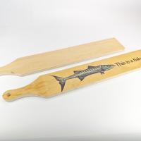 China Custom Wooden Narrow Rectangle Long Serving Tray Bread Sushi Food Blank Sublimation Cheese Board for sale