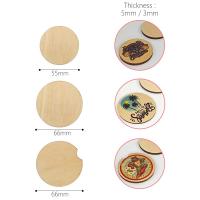 China DIY Customized Wood Sublimation Blanks Coffee Cup Mats Drink Pads Plywood Car Coasters for sale