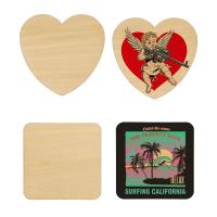 China DIY Customized Wood Sublimation Blanks Coffee Cup Mats Drink Pads Plywood Car Coasters for sale
