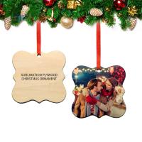 China Plywood Wooden Hanging Ornament Personalised Hanging Christmas Tree Decoration For Sublimation Heat Transfer for sale