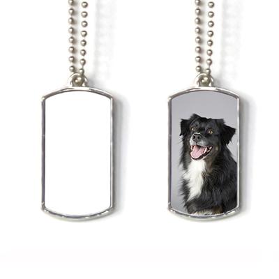 China Double Sided Sublimation Blank Pet Tag Zinc Alloy Military Name Dog Tags Necklace Sublimation Dog Tags for sale