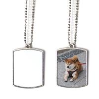 China Double Sided Sublimation Blank Pet Tag Zinc Alloy Military Name Dog Tags Necklace Sublimation Dog Tags for sale