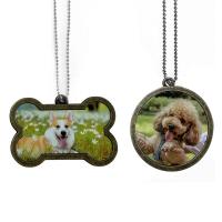 China Sublimation Bronze Edge Dog Tags Personalized Bone Pet Tag for sale