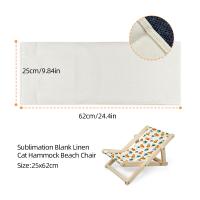 China Custom Logo Linen Sublimation Cat Bed Foldable Recliner Solid Wood Cat Sleeping Chair Adjustable Sublimation Pet Bed for sale