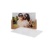 China U Shape LED Wooden Base Sublimation Acrylic Photo Panel Customized Light Up Desktop Memorial Photo Frame for sale
