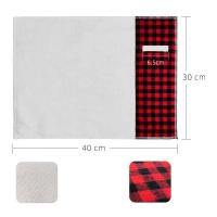 China Linen Sublimation Placemat Blanks Custom Printed Christmas Red Plaid Table Mats Sublimation Dish Mat for sale