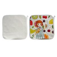China Blank Linen Sublimation Pot Holder Heat Resistant Sublimation Oven Mitt for sale