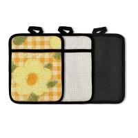 China Diy Silicone Heat Resistant Pot Holder With Pocket Linen Sublimation Pot Holder Blanks for sale