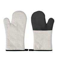 China Blank Linen Sublimation Oven Gloves Silicone Heat Insulation Mitt For Microwave Oven for sale