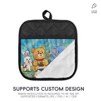 China Black Linen Blank Sublimation Pot Holders With Pocket Custom Pot Holder Pads for sale