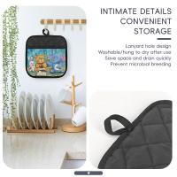 China Black Linen Blank Sublimation Pot Holders With Pocket Custom Pot Holder Pads for sale