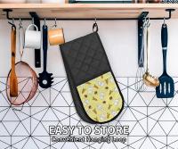 China Sublimation Blanks Oven Gloves Custom Linen Double Mitts Long Fold Heat Resistant Microwave Mittens for sale