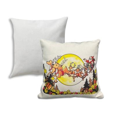 China White Polyester Linen Sublimation Pillow Covers With Zipper Sublimation Pillow Case Blanks for sale