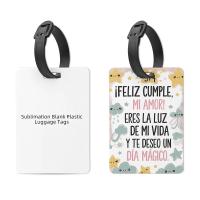 China Sublimation Luggage Tags Blanks Custom Printing Double Sided PBT Plastic Sublimation Luggage Tag for sale