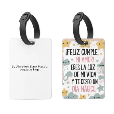 China Sublimation Luggage Tags Blanks Custom Printing Double Sided PBT Plastic Sublimation Luggage Tag for sale