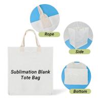 China White Linen Dye Sublimation Tote Bags Custom Sublimation Beach Bags for sale