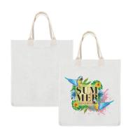 China White Linen Dye Sublimation Tote Bags Custom Sublimation Beach Bags for sale