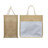 China White Linen Dye Sublimation Tote Bags Custom Sublimation Beach Bags for sale