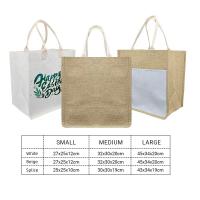 China White Linen Dye Sublimation Tote Bags Custom Sublimation Beach Bags for sale