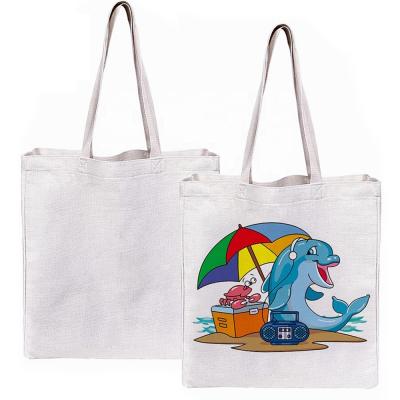 China Linen Sublimation Tote Bag Blanks Customized Printing Large Shopping Bags Sublimation Tote Bags for sale