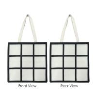 China Personalized DIY Sublimation Blank Linen Polyester 9 Panel Photo Tote Bag Shopping Bags 40*40cm Reusable Bag for sale