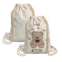 China Custom Sublimation Linen Drawstring Backpack 40*30cm Promotional Drawstring Bag for sale