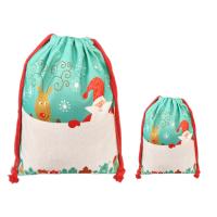 China Single Sided Sublimation Christmas Bags Blank Heat Transfer Christmas Burlap Sacks for sale