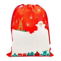 China Single Sided Sublimation Christmas Bags Blank Heat Transfer Christmas Burlap Sacks for sale