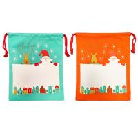 China Single Sided Sublimation Christmas Bags Blank Heat Transfer Christmas Burlap Sacks for sale