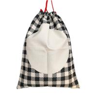 China Personalized Reusable Christmas Bags Candy Bags Custom Santa Sacks Sublimation Drawstring Christmas Bags for sale