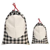 China Personalized Reusable Christmas Bags Candy Bags Custom Santa Sacks Sublimation Drawstring Christmas Bags for sale