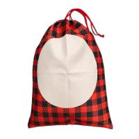 China Personalized Reusable Christmas Bags Candy Bags Custom Santa Sacks Sublimation Drawstring Christmas Bags for sale