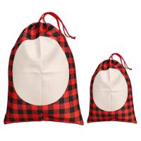 China Personalized Reusable Christmas Bags Candy Bags Custom Santa Sacks Sublimation Drawstring Christmas Bags for sale