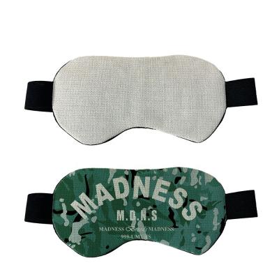 China Custom Blank Sublimation Eye Mask Photo Printing Sleeping Eyeshades Linen Sublimation Sleep Mask for sale