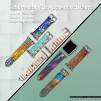 China Diy Custom Printing Sublimation For Apple Smart Watch Bands PU Leather Blank Sublimation Watch Band for sale