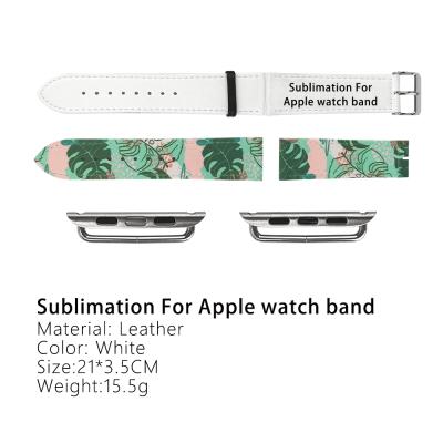 China Diy Custom Printing Sublimation For Apple Smart Watch Bands PU Leather Blank Sublimation Watch Band for sale