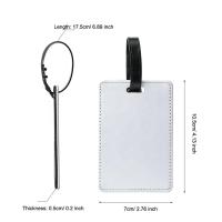 China Sublimation Luggage Tag Blanks DIY Print PU Leather Glitter Back Blank Sublimation Luggage Tags for sale
