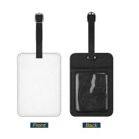 China Custom Print Leather Sublimation Luggage Tag Blanks With Card Insert Pocket Travel ID Name Tag Sublimation Bag Tag Blanks for sale