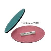 China Sublimation Badge Blanks Custom Printing ID Tags Badges Colorful Pu Leather Sublimation Name Badge With Pins for sale
