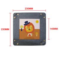 China Sublimation Leather Trays Blanks Foldable Square Denim Fabric Desk Storage Sundries Sublimation Tray for sale