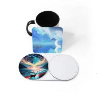 China Round And Square Coaster Blanks For Sublimation Leather Coasters With Logo for sale