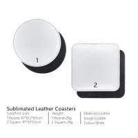 China Custom Coaster Sublimation Blanks Leather Coasters With Logo for sale