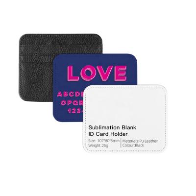 China Super Thin Sublimation Business Card Holder Blank Custom Logo ID Credit Cardholder PU Leather Sublimation Card Holder for sale