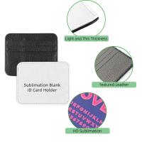 China Super Thin Sublimation Business Card Holder Blank Custom Logo ID Credit Cardholder PU Leather Sublimation Card Holder for sale